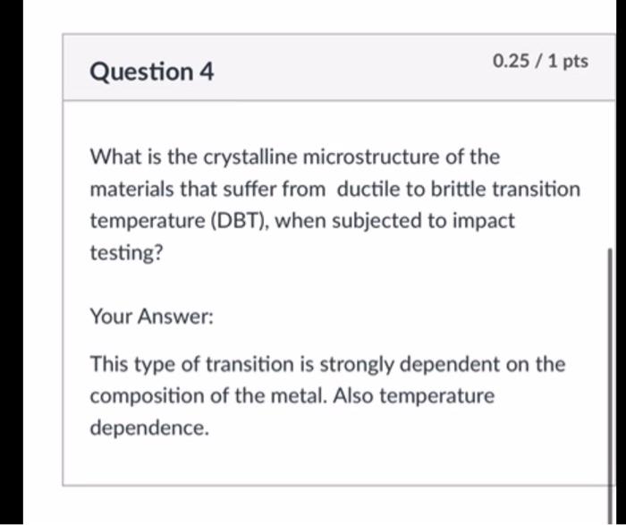 Solved What is the crystalline microstructure of the | Chegg.com