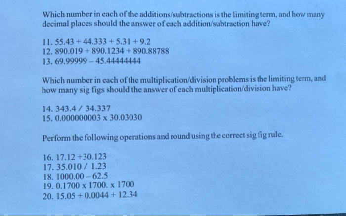 Solved Which number in each of the additions/subtractions is | Chegg.com