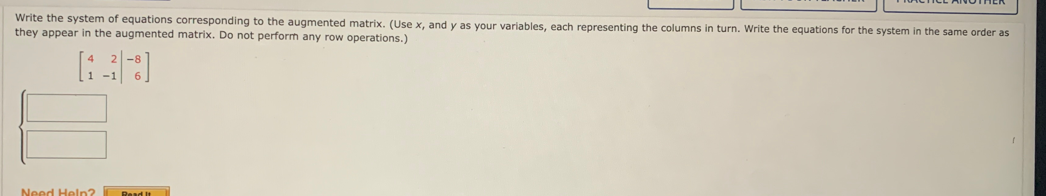 Write the system of equations corresponding to the | Chegg.com