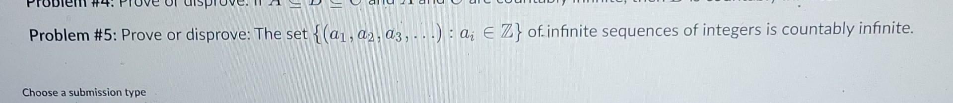 Solved Problem \#5: Prove or disprove: The set | Chegg.com