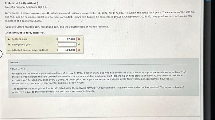 Solved Problem 4-8 (Algorithmic) Sale of a Personal | Chegg.com