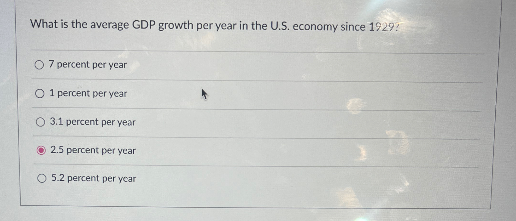 Solved What is the average GDP growth per year in the U.S. | Chegg.com