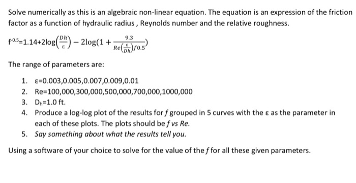 Solved Solve numerically as this is an algebraic non-linear | Chegg.com