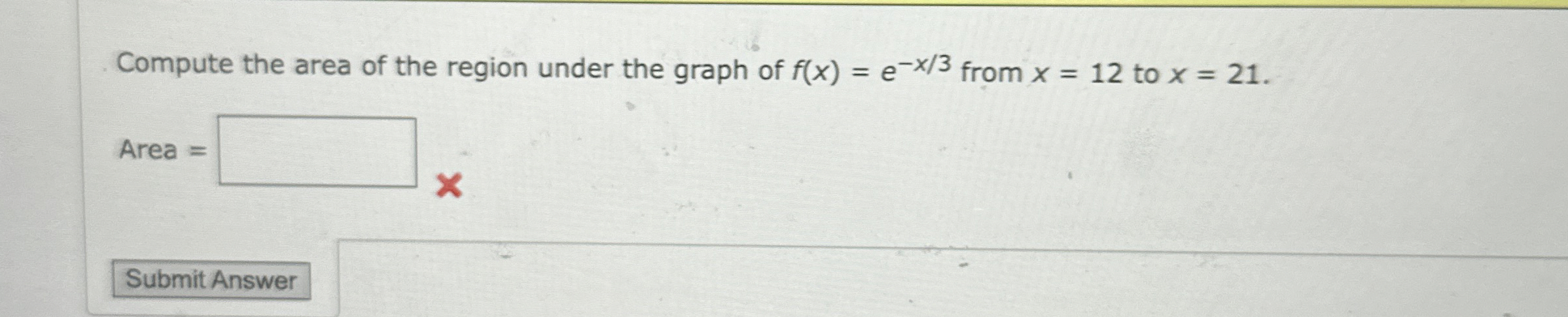 Solved Compute the area of the region under the graph of | Chegg.com