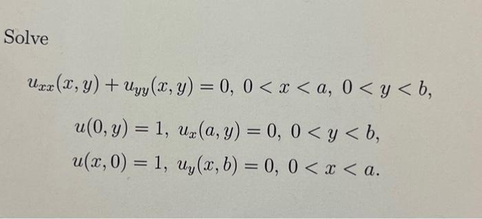 Solved Solve uxx(x,y)+uyy(x,y)=0,0 | Chegg.com