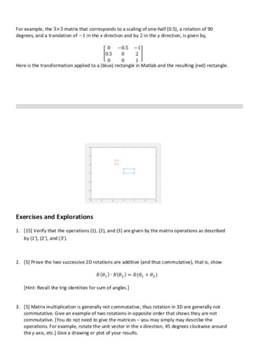 Solved For example, the 3×3 matrix that corresponds to a | Chegg.com
