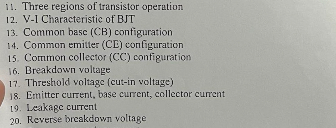 Solved Three regions of transistor operationV-I | Chegg.com