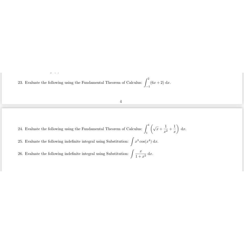 Solved Evaluate the following using the Fundamental Theorem | Chegg.com