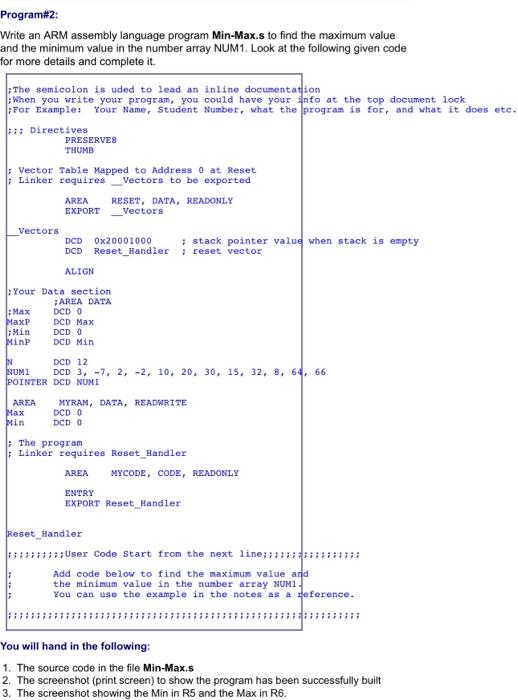 Solved You will hand in the following: 1. The source code in | Chegg.com