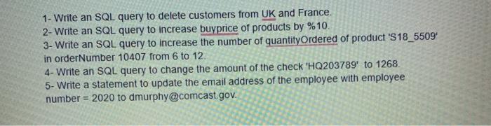 Solved Create Table Customers Customer Number Int11 Not 