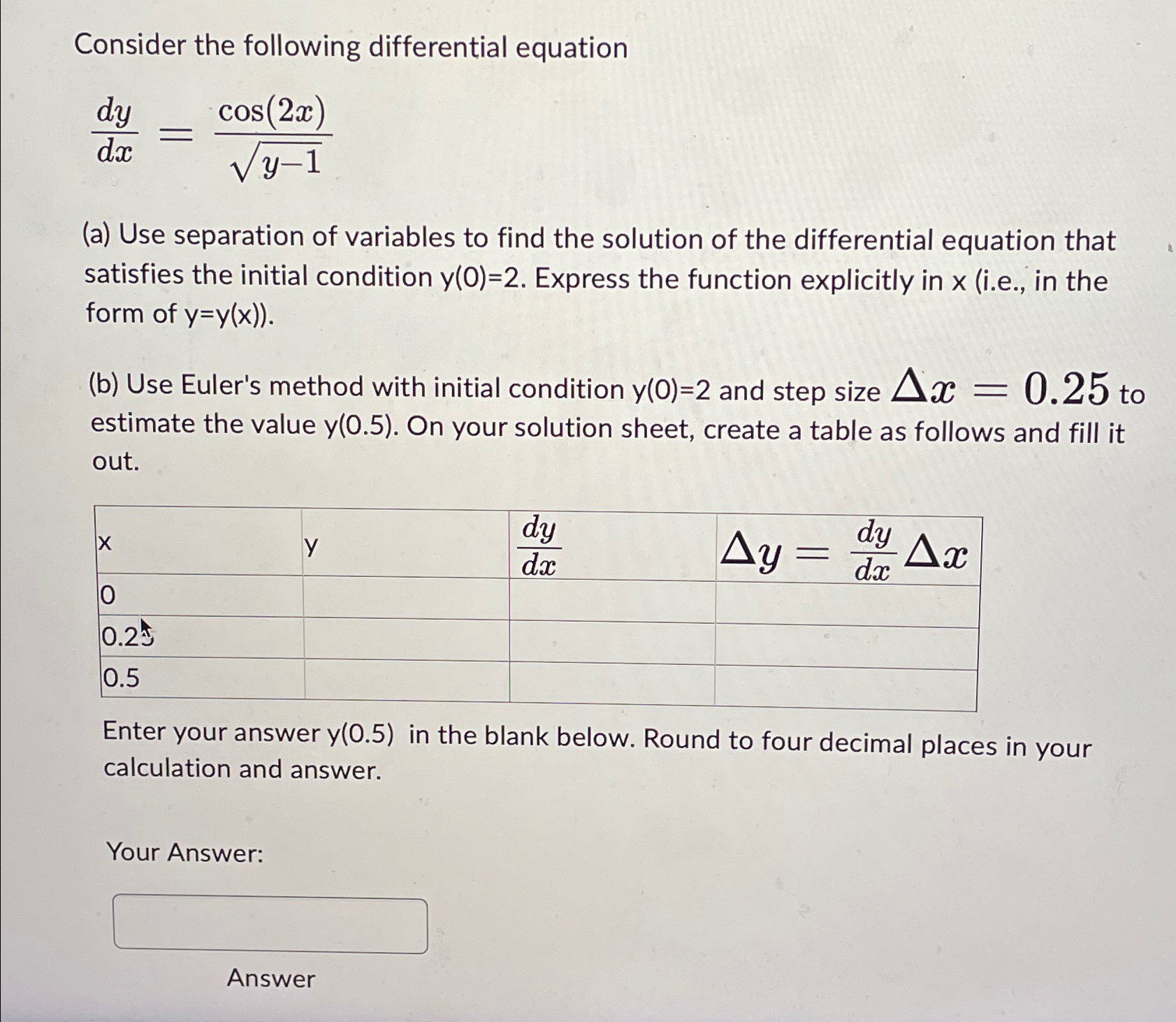 Solved Consider the following differential | Chegg.com