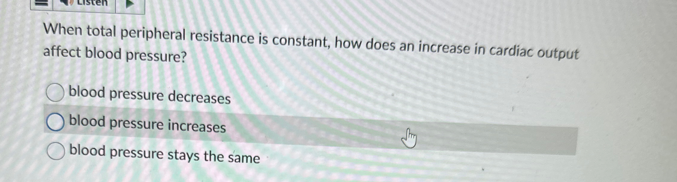 Solved When total peripheral resistance is constant, how | Chegg.com