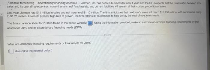 Solved Financial forecasting-discretionary financing needs) | Chegg.com