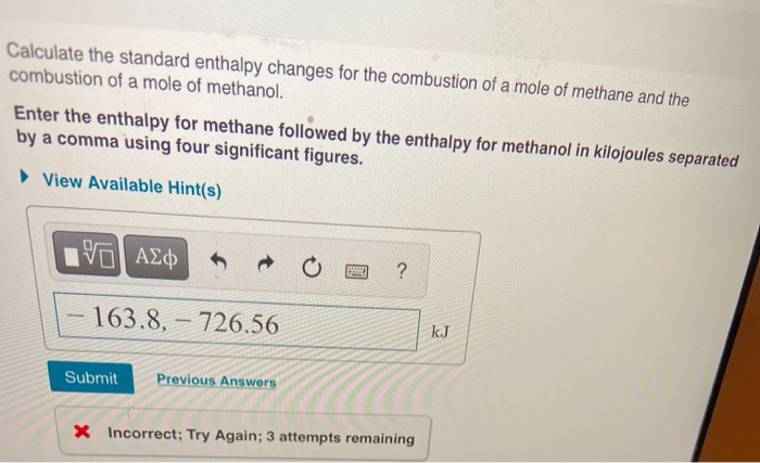Solved Calculate the standard enthalpy changes for the | Chegg.com