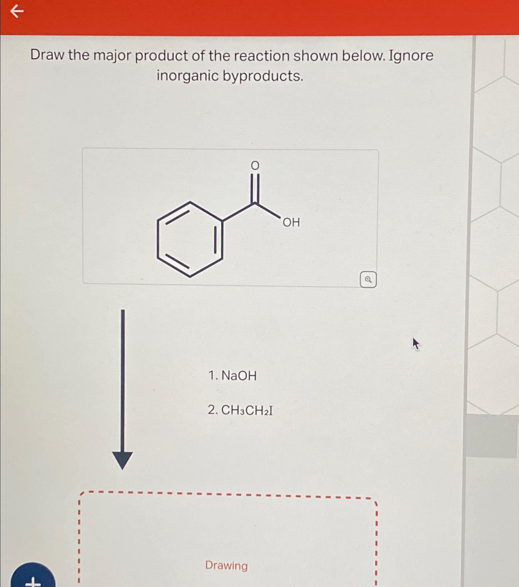 Solved Draw the major product of the reaction shown below. | Chegg.com
