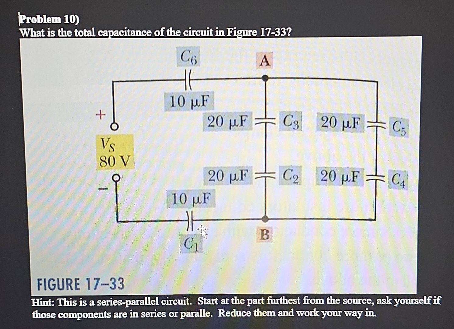 Solved Problem 10)What is the total capacitance of the | Chegg.com
