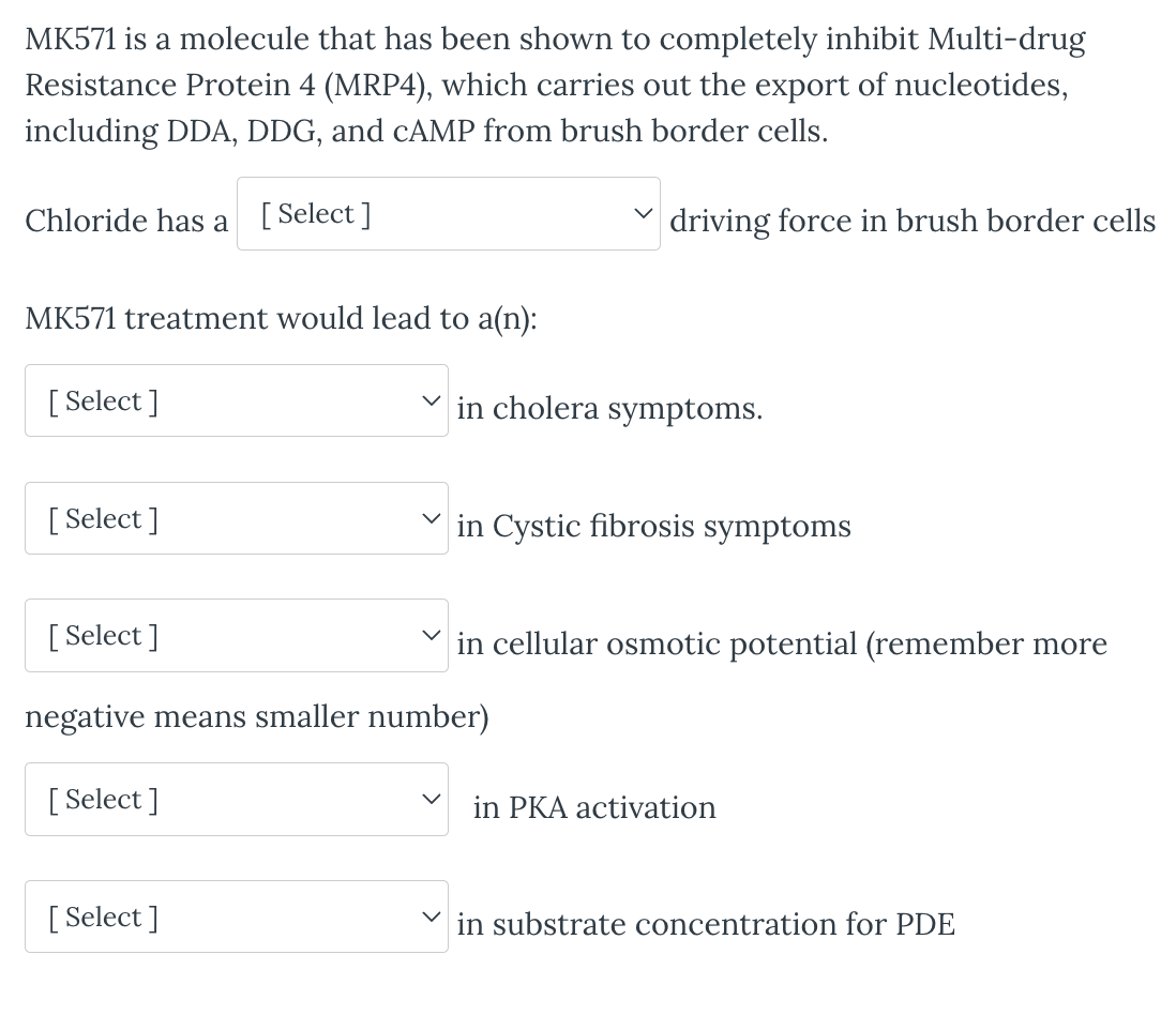 Solved Please Help! MK571 ﻿is a molecule that has been shown | Chegg.com