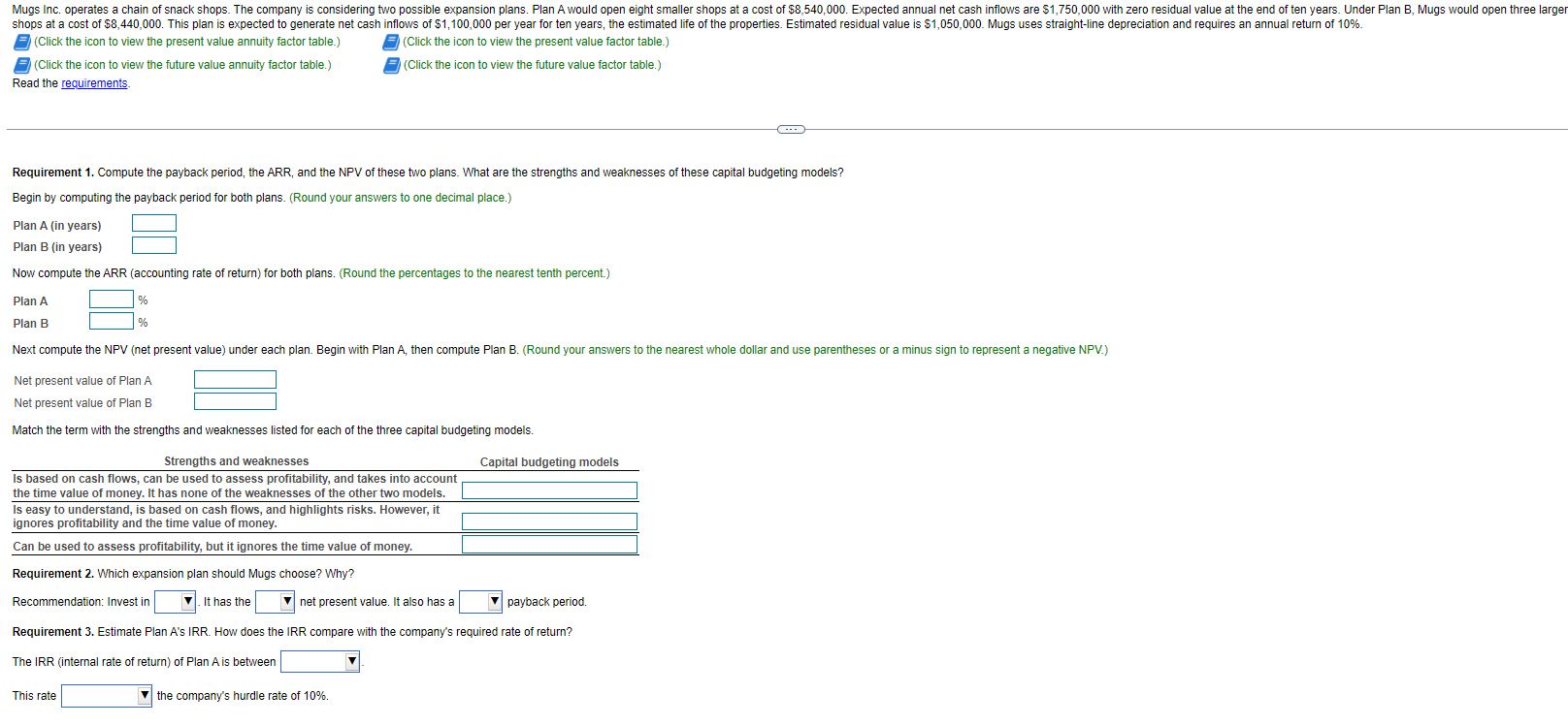 Solved (Click the icon to view the present value annuity | Chegg.com