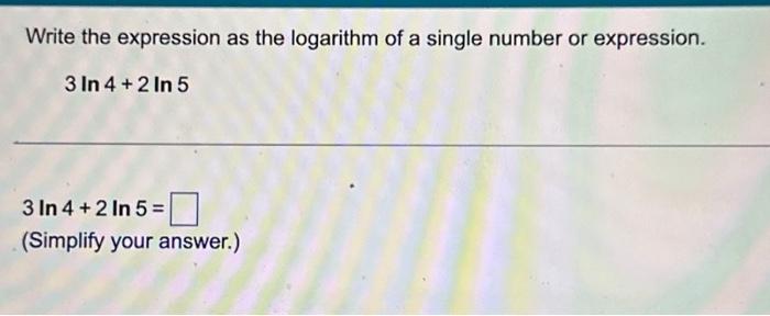 Solved Write the expression as the logarithm of a single | Chegg.com
