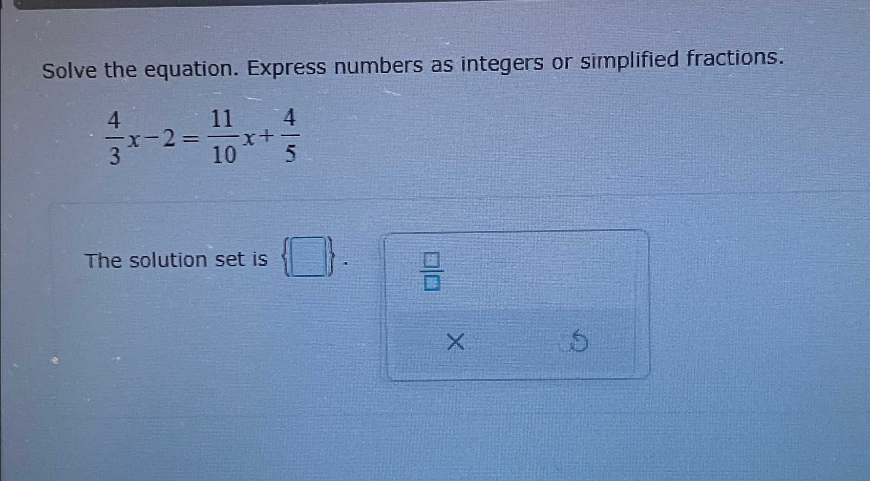 Solved Solve the equation. Express numbers as integers or | Chegg.com