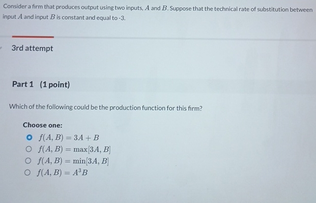 Solved Consider a firm that produces output using two | Chegg.com