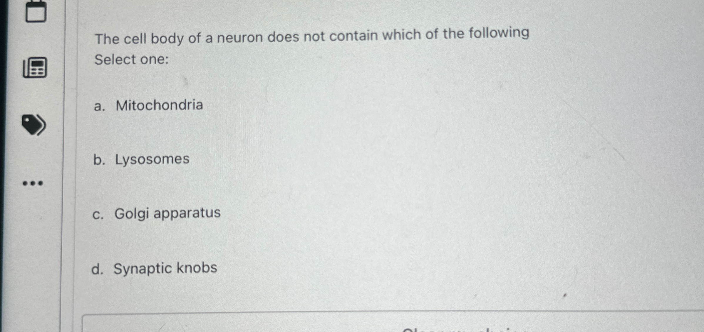 High Quality SOLUTION The cell body of a neuron does not contain which of | Chegg.com