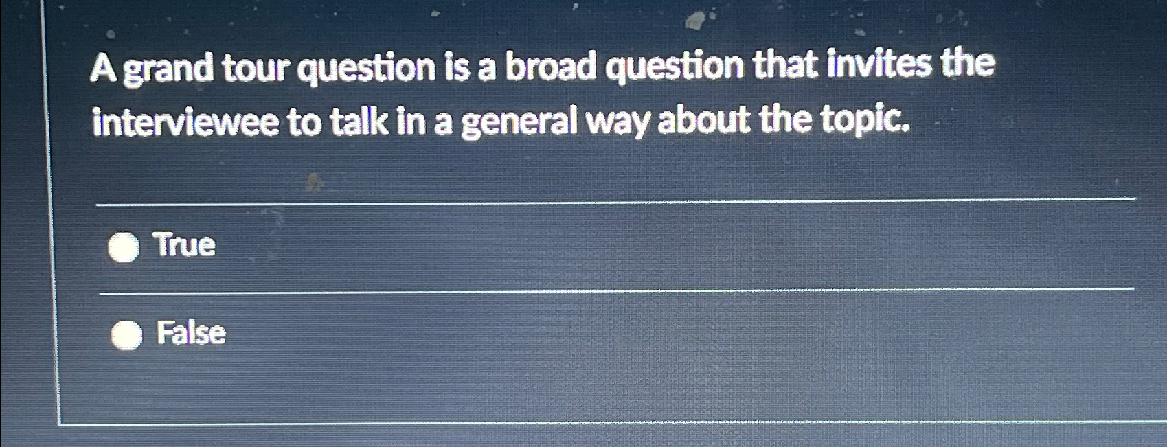 Solved A grand tour question is a broad question that | Chegg.com