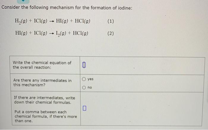 Solved Consider the following mechanism for the formation of | Chegg.com