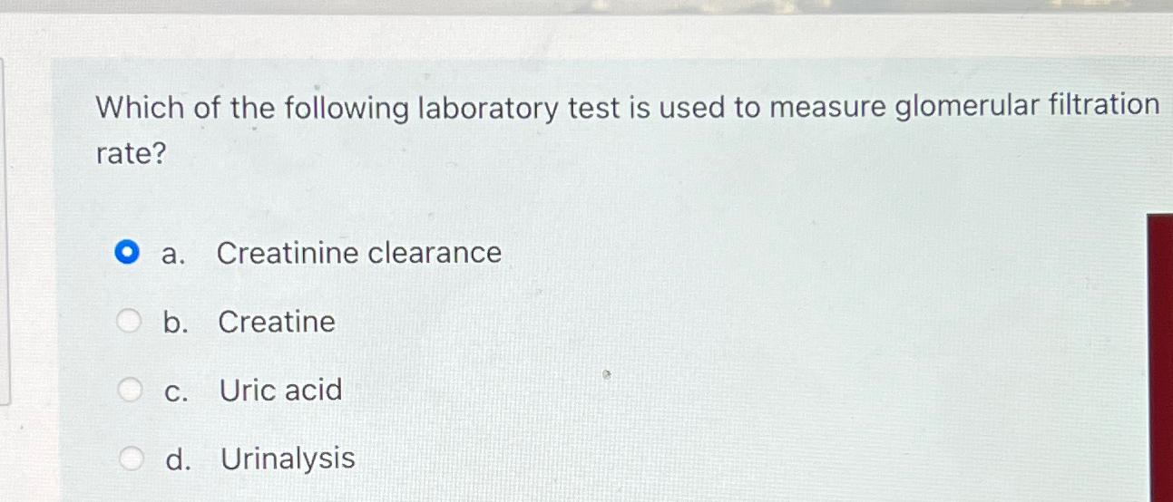 Solved Which of the following laboratory test is used to | Chegg.com