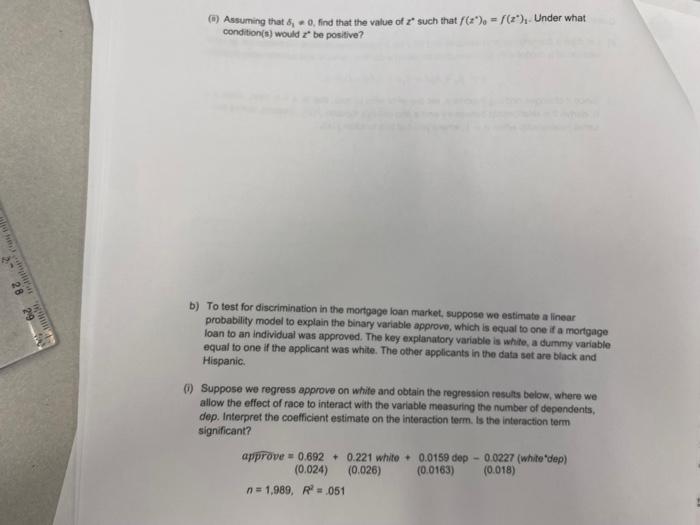 Solved a) Let d be a dummy (binary) variable and let z be a | Chegg.com