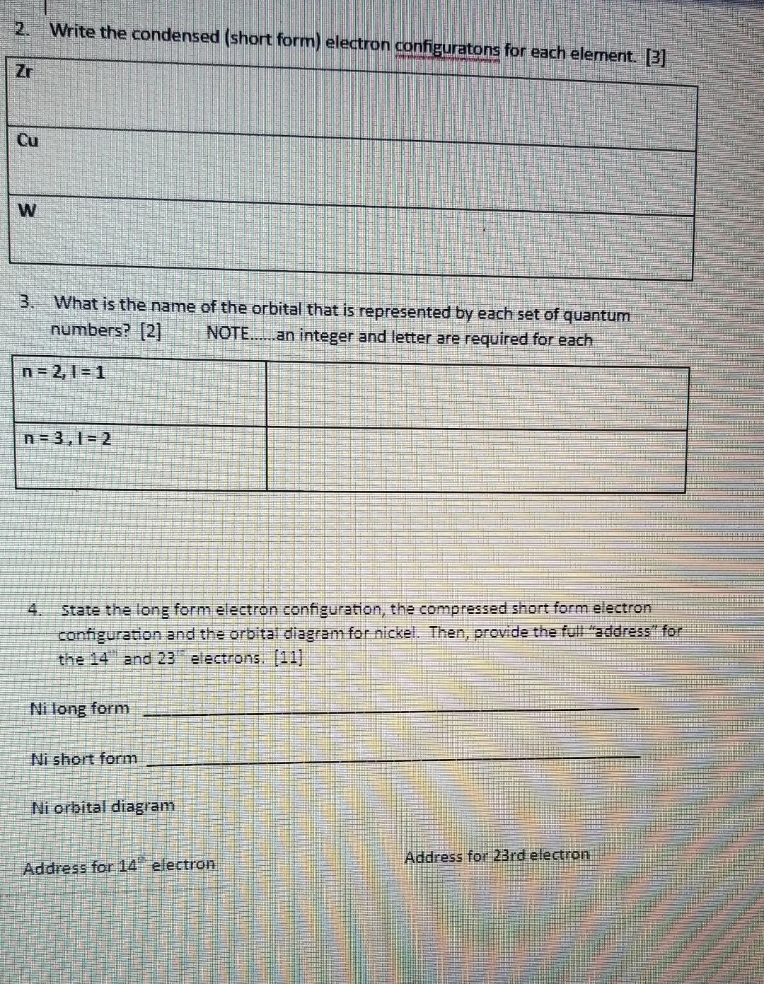 Solved Write the condensed (short form) electron | Chegg.com