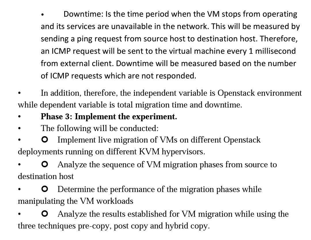 Solved Title: Evaluation of performance analysis of live VM | Chegg.com