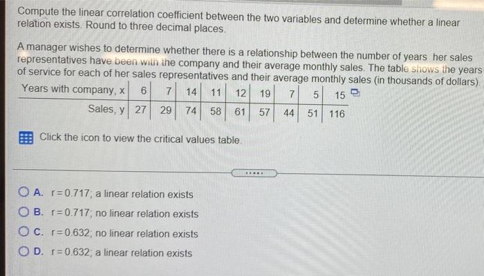 Solved Compute the linear correlation coefficient between | Chegg.com