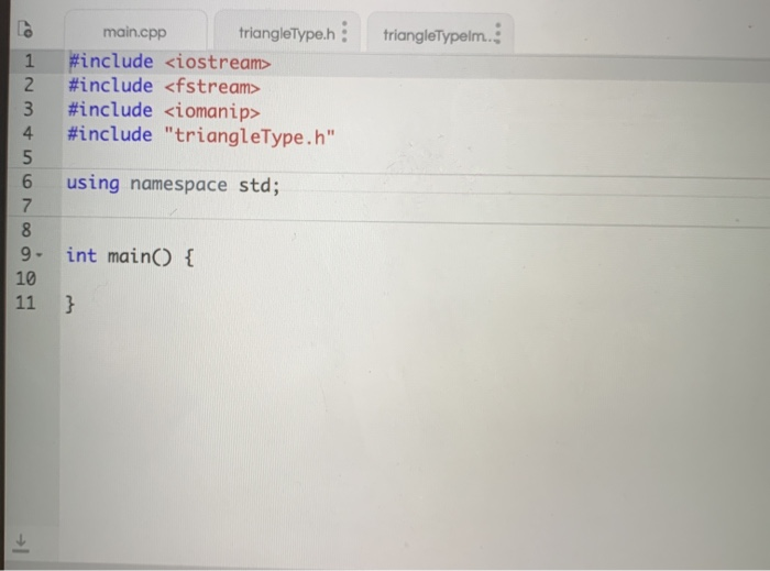 Solved Create a triangleType class that include 3 double | Chegg.com