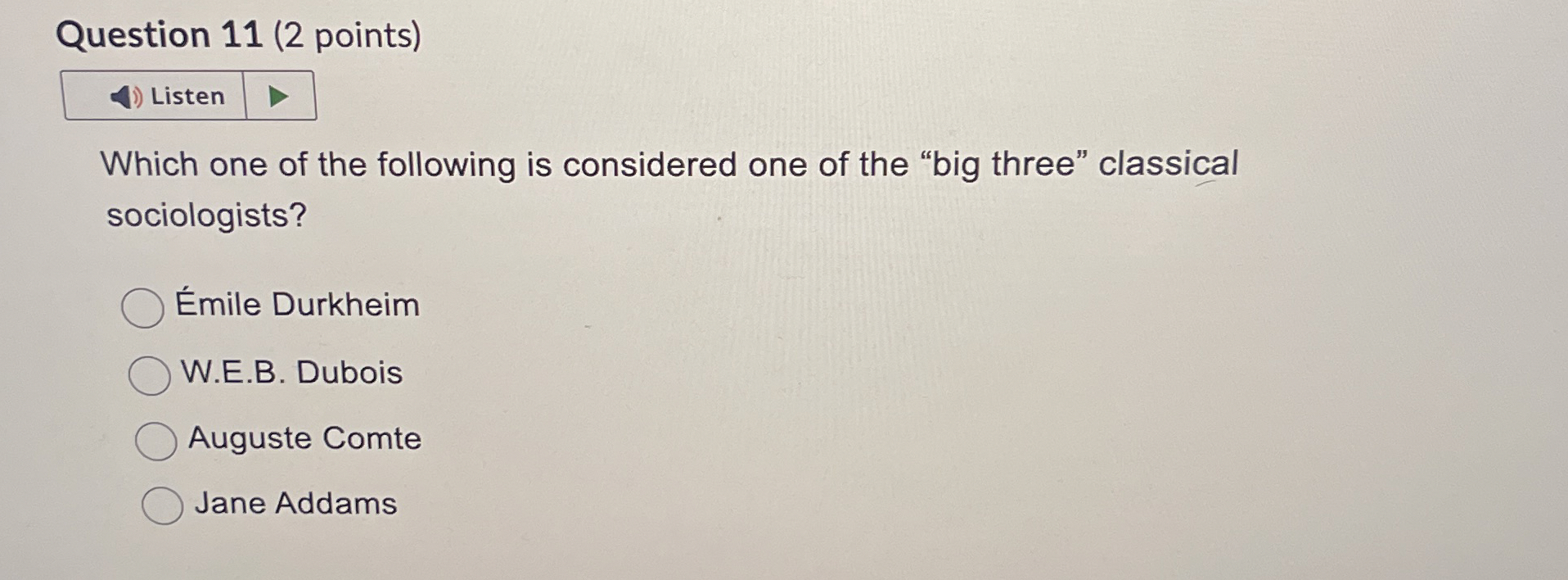 Solved Question 11 (2 points)ListenWhich one of the | Chegg.com Solved Question 11 (2 points)ListenWhich one of the | Chegg.com