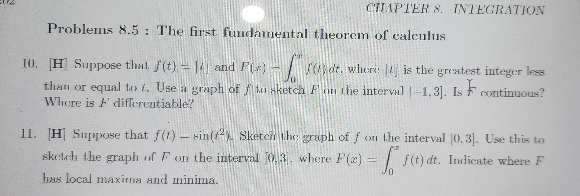 Solved CHAPTER 8. ﻿INTEGRATIONProblems 8.5 ﻿: The first | Chegg.com