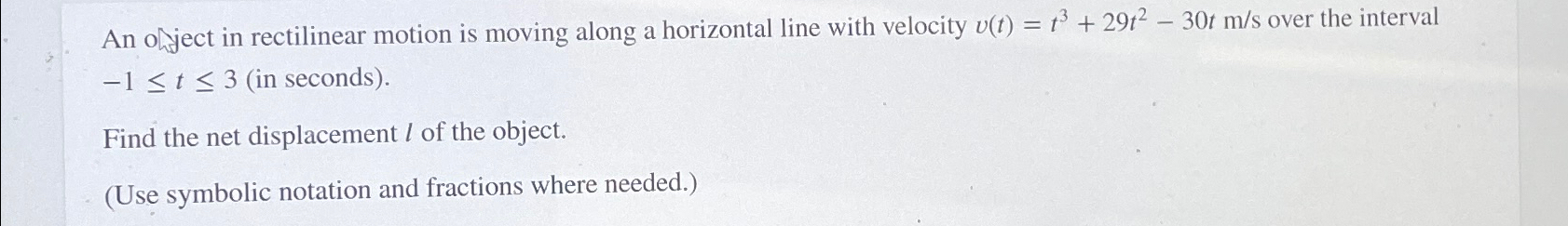 Solved An onject in rectilinear motion is moving along a | Chegg.com