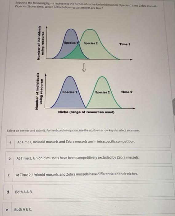 Solved Suppose the following figure represents the niches of | Chegg.com