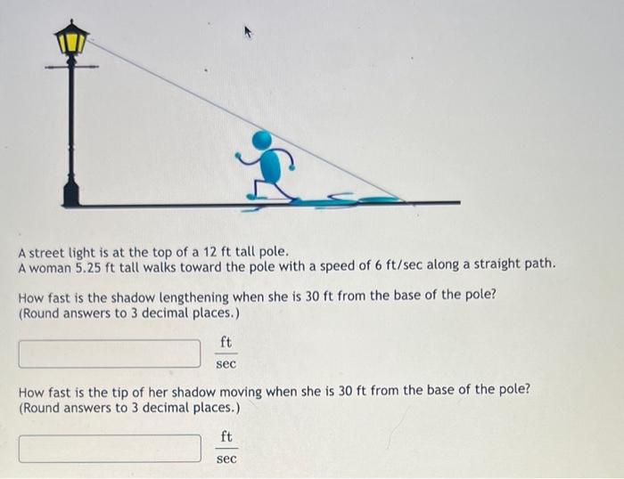 Solved A street light is at the top of a 12ft tall pole. A | Chegg.com