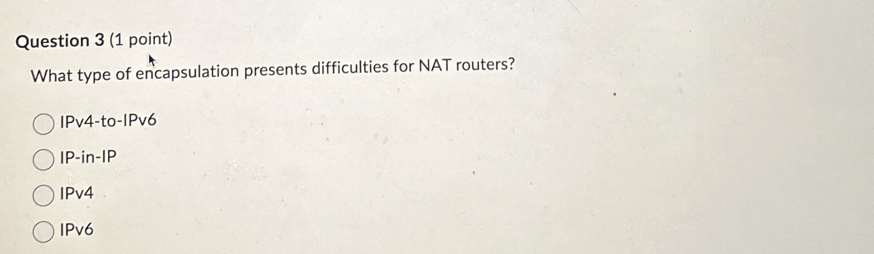 Solved Question 3 (1 ﻿point)What type of encapsulation | Chegg.com