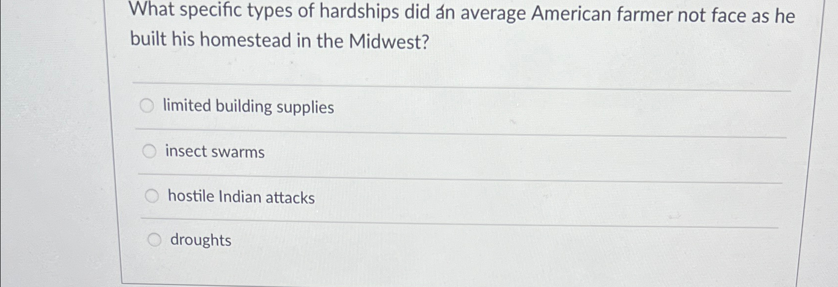 Solved What specific types of hardships did an average | Chegg.com