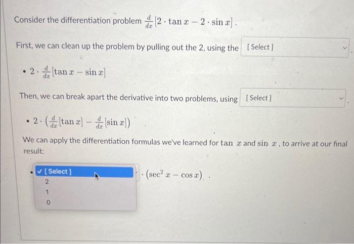 Solved Consider the differentiation problem | Chegg.com