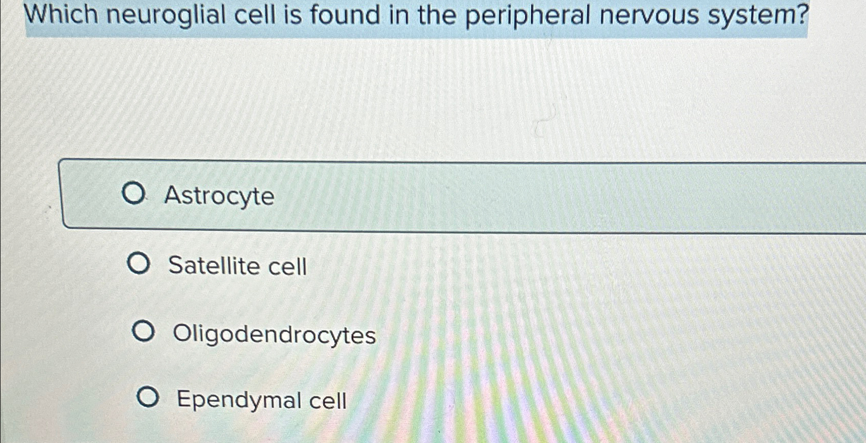 Solved Which neuroglial cell is found in the peripheral | Chegg.com