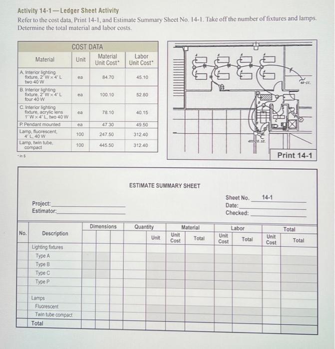 Solved Activity 14-1 - Ledger Sheet Activity Refer to the | Chegg.com