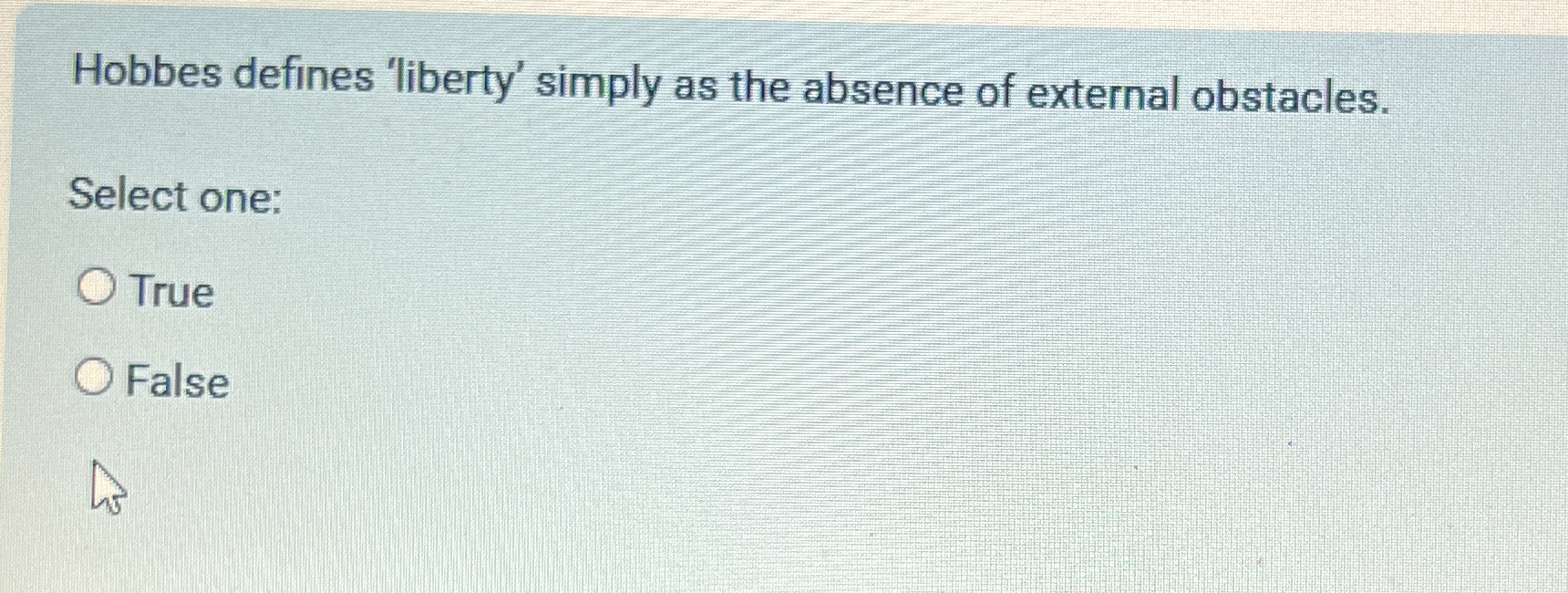 Solved Hobbes defines 'liberty' simply as the absence of | Chegg.com
