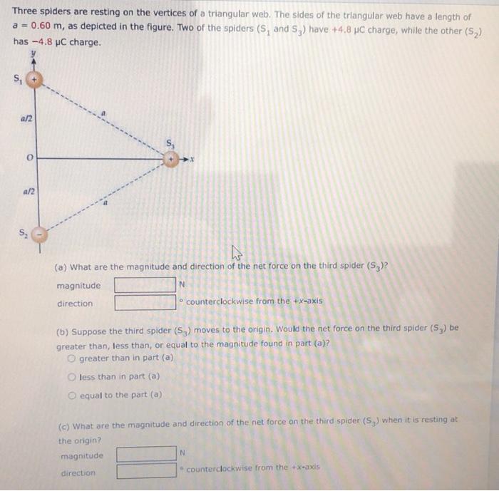 Solved Three spiders are resting on the vertices of a | Chegg.com