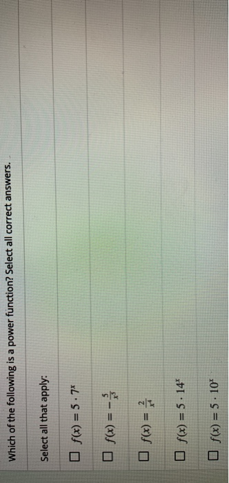 Solved Which Of The Following Is A Power Function Select Chegg solved-which-of-the-following-is-a-power-function-select-chegg