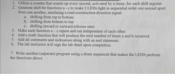 Solved 1. Utilize a counter that counts up every second, | Chegg.com