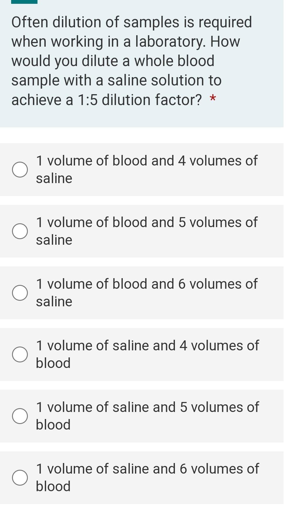 Solved Often dilution of samples is required when working in | Chegg.com