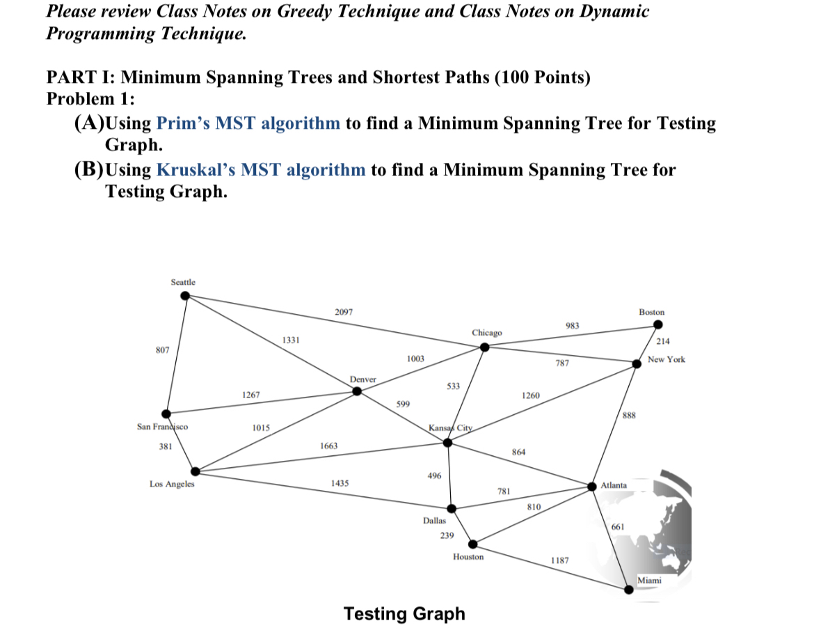 Solved Please review Class Notes on Greedy Technique and | Chegg.com